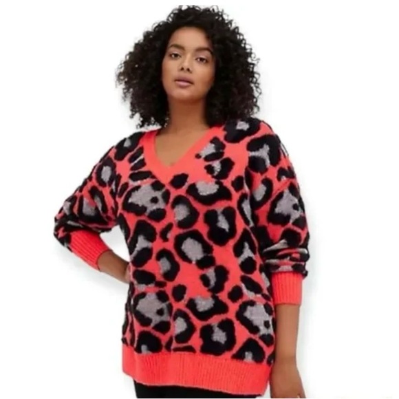 torrid | Sweaters | Torrid Leopard Print Slouchy Tunic Sweater Women ...